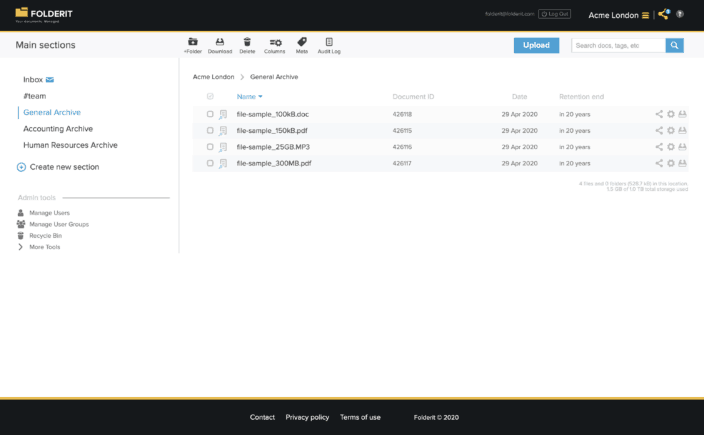 File Archiving Software - Document Management System Folderit