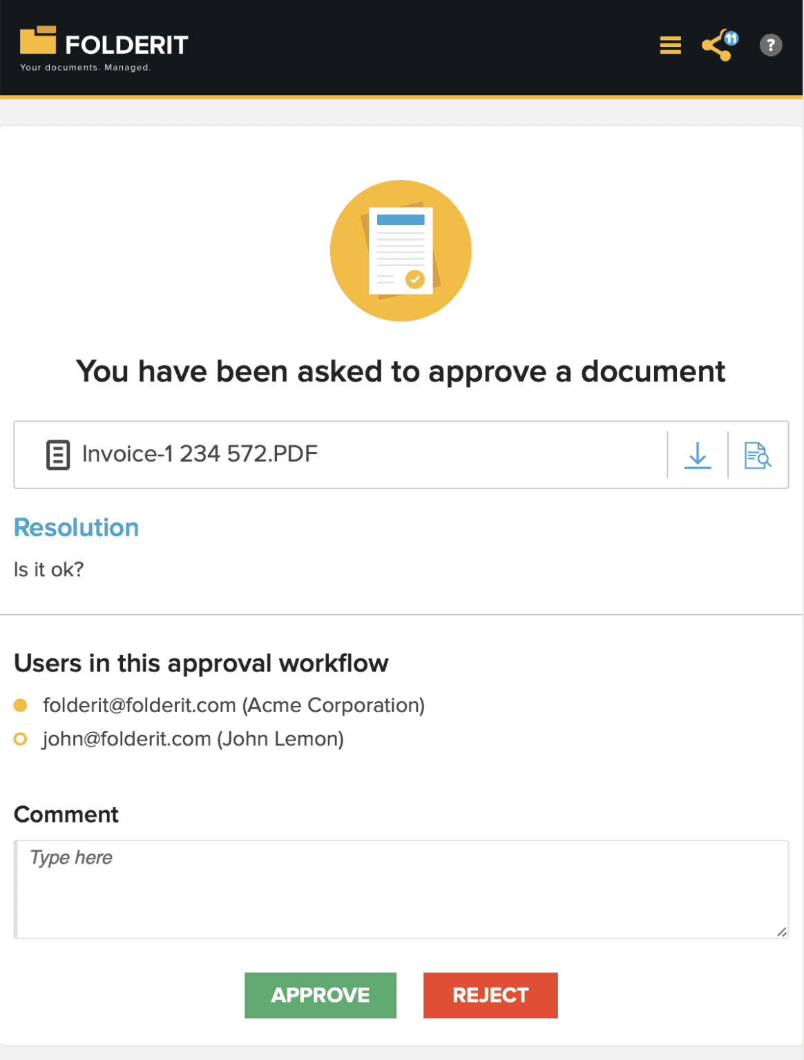 Electronic Invoice Approval Software - Document Management System Folderit