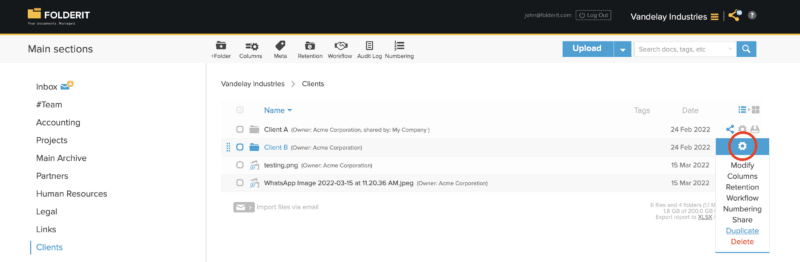 Duplicating - Document Management System Folderit