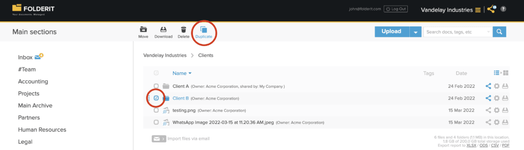 Duplicating - Document Management System Folderit