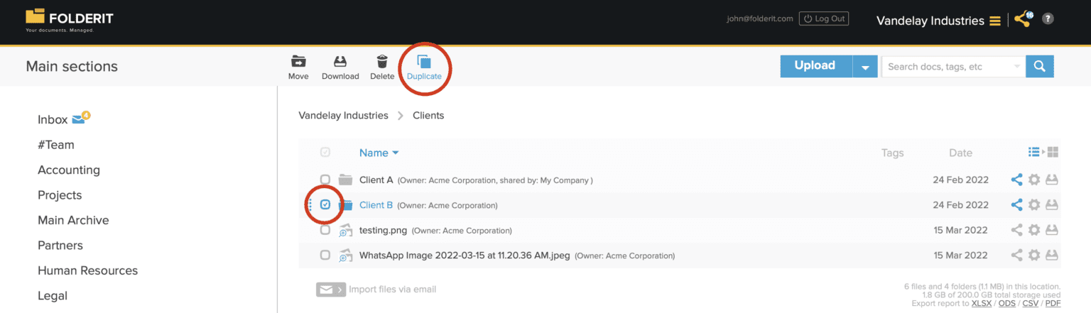 Duplicating - Document Management System Folderit