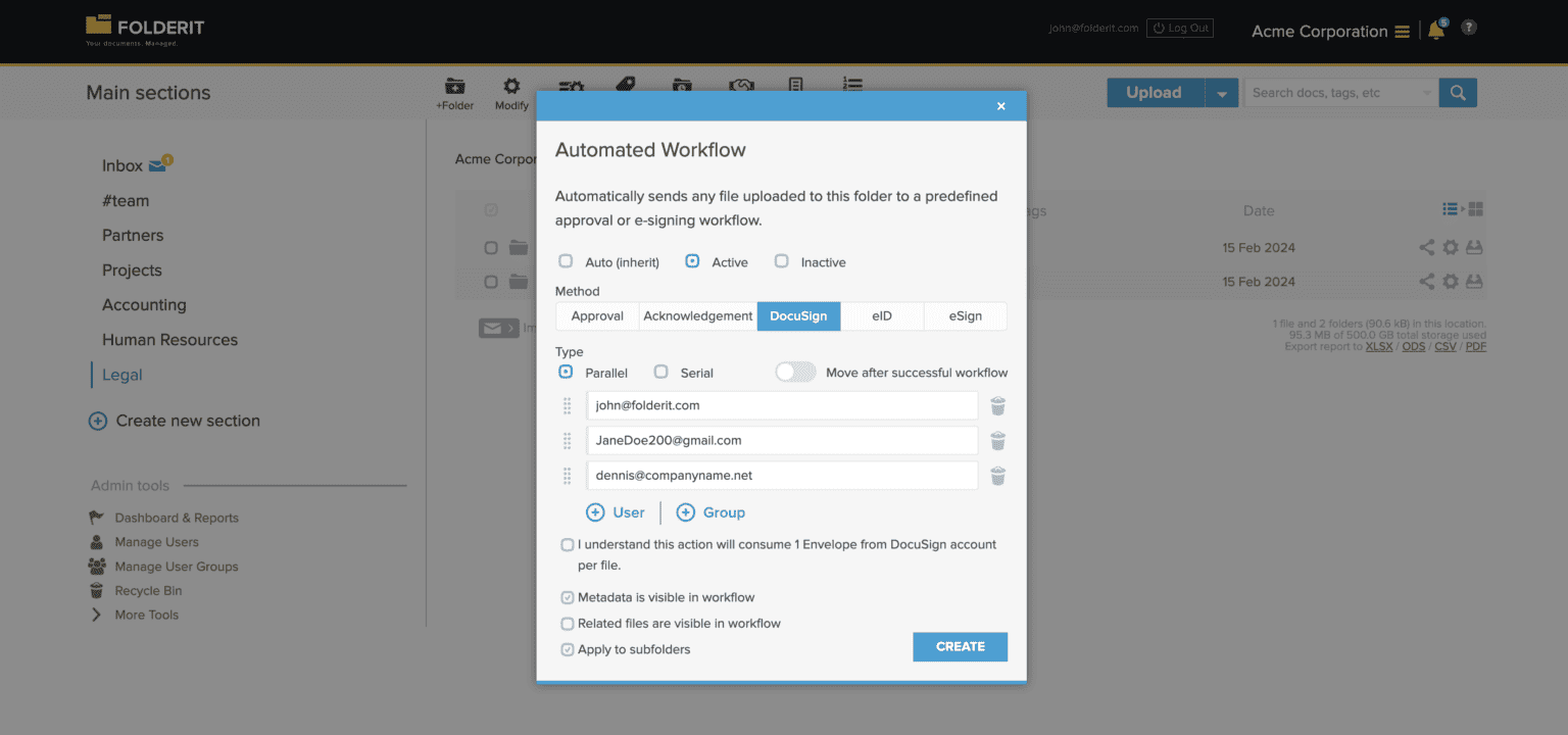 E-Signing Workflows - Document Management System Folderit