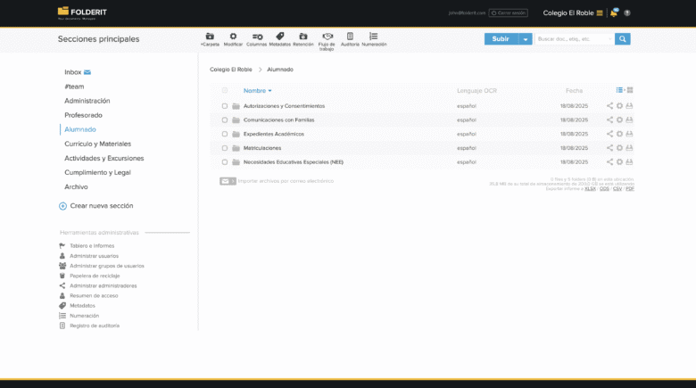 Gestión documental para colegios - Folderit DMS